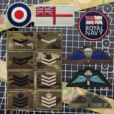 英国皇家军衔徽章海军刺绣魔术贴章 AIR FORCE空军臂章战术背包贴