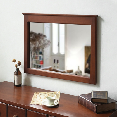 闻森化妆镜实木质壁挂南洋风镜子