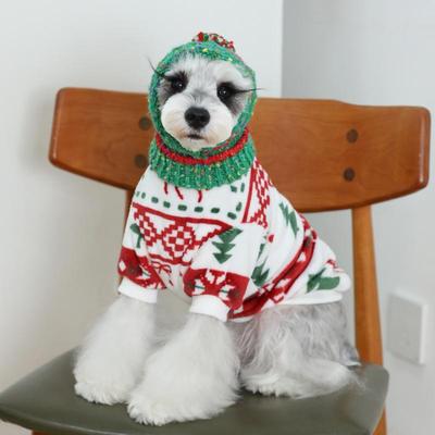 宠物中小型犬衣服泰迪比熊博美雪纳瑞加厚加绒冬装圣诞法兰绒衣服