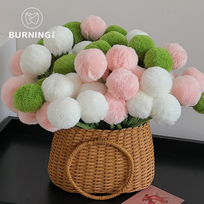 贝影 新款创意奶乎乎毛绒球diy花束装饰配件仿真蒲公英花艺资材