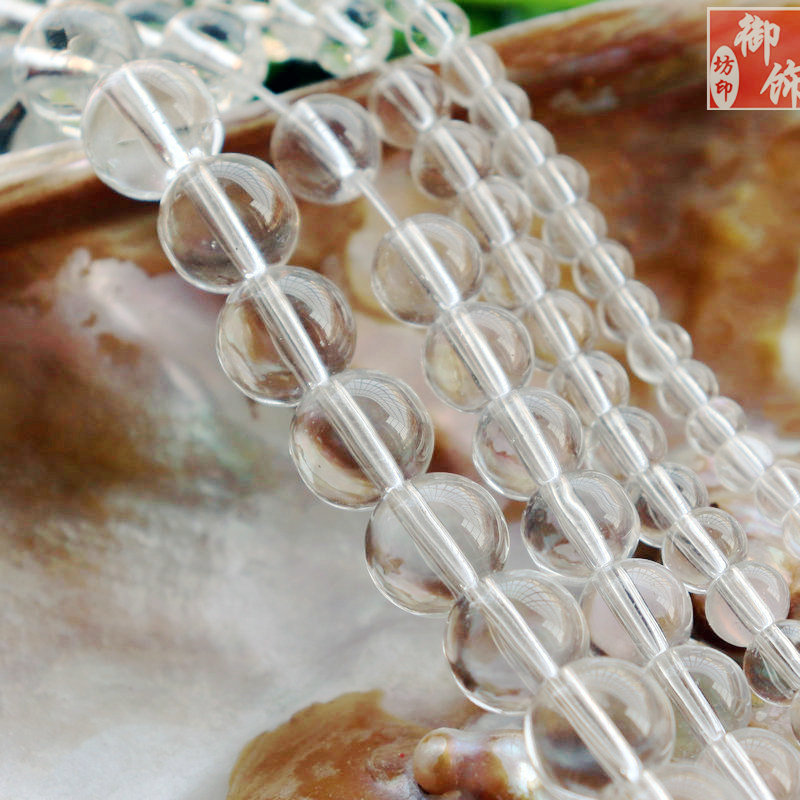 透明水晶玻璃圆珠古风璎珞发簪琉璃珠子材料 diy耳坠项链饰品配件