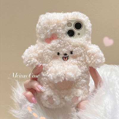 毛绒泰迪小狗适用vivoY77E手机壳Y35m+/Y78/Y76S/Y33S软Y93/Y52S