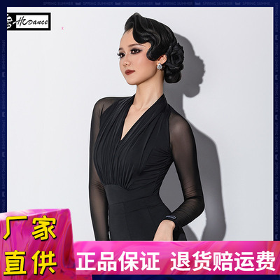 摩登舞服上衣长袖秋冬跳舞练功服