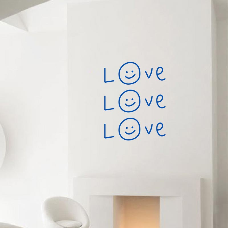 Love笑脸 ins风有爱的图案简约线条创意房间店铺背景墙装饰贴纸画