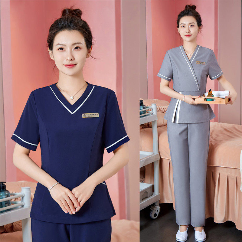 美容技师工作服女裤套装高端水疗桑拿足浴SPA养生产康师按摩工衣