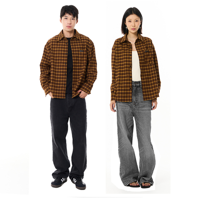 MARMORRIS黄色磨毛翻领衬衫