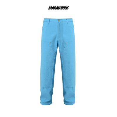 新款双色浮雕拉链工装裤