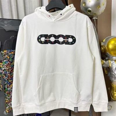 秋季新款GOOD七彩烫钻宝石连帽卫衣男女潮牌网红同款外套长袖上衣