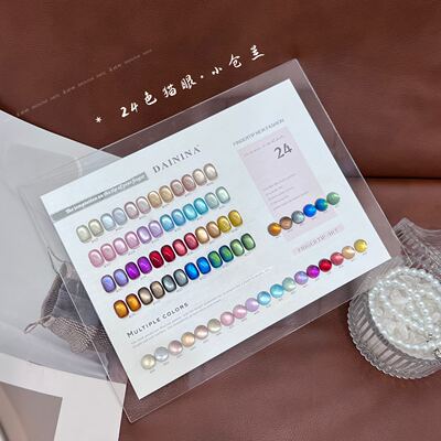 2025新款绸缎玻璃珠晶石猫眼指甲油胶24色美甲开店专用流行套装