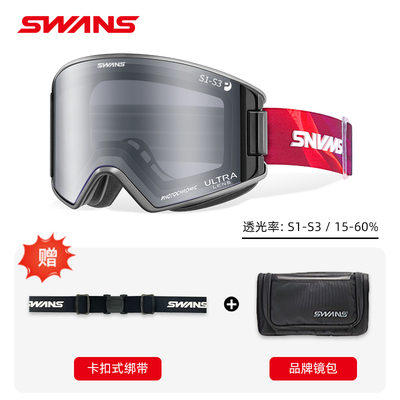 SWANS雪镜 26/27新品 领航OUTBACK超高清开窗调光变色超防雾1969