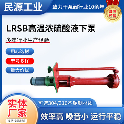 LRSB高温浓硫酸液下泵污水泥浆泵立式排污泵耐磨合金砂浆泵