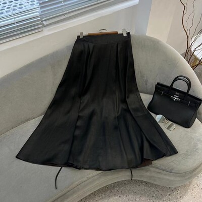 【花满林】香云纱后松紧腰半裙5883