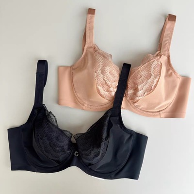 安莉芳旗下Comfit大胸显小文胸超薄网纱防凸点聚拢内衣CB00102
