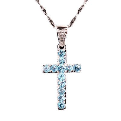 法国idee宝石十字架夏项链