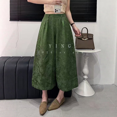 DT.Dong中式提花阔腿休闲裤