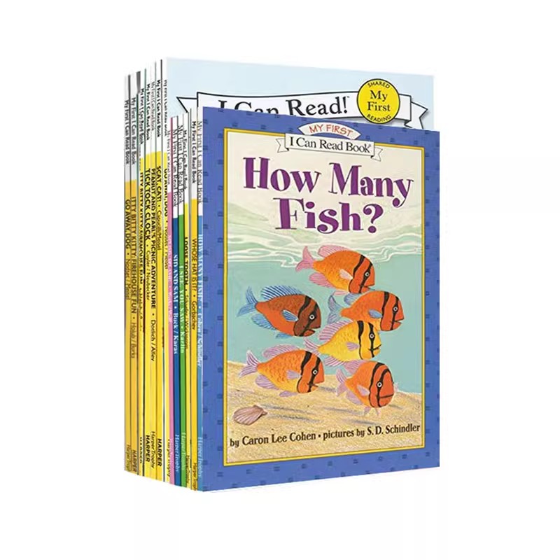 预售英文原版 My First I Can Read系列 14册分级读物幼儿英语启蒙绘本儿童英语故事书 How Many Fish_虎窝淘