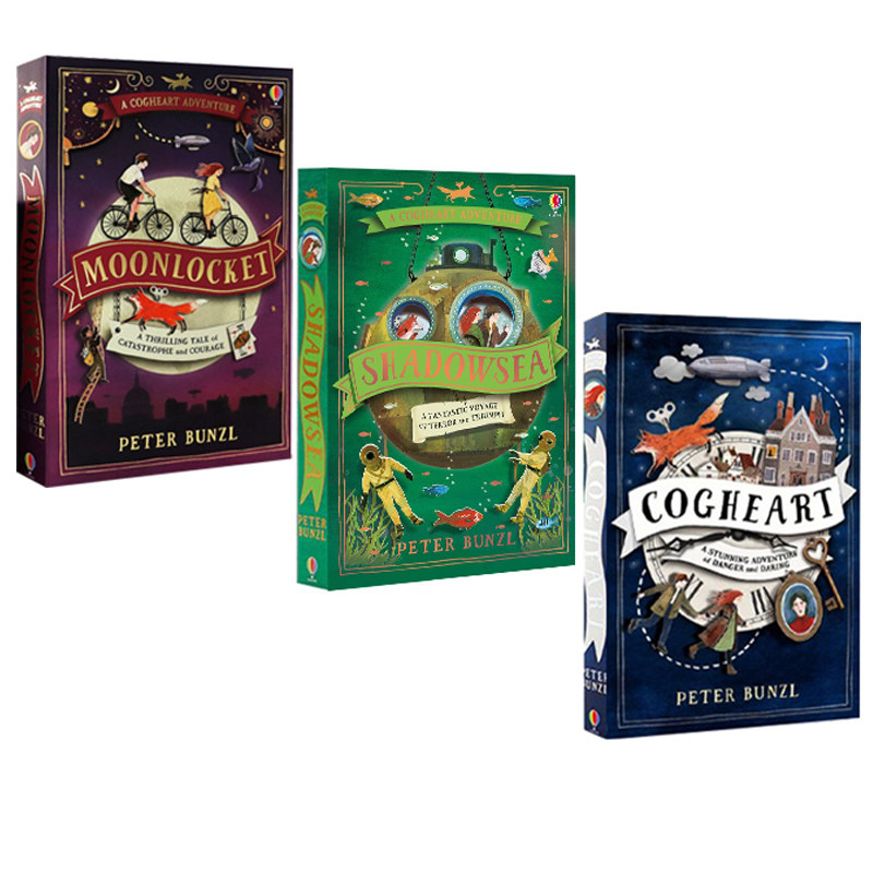英文原版 Moonlocket Adventures心连心的冒险 3册 Peter Bunzl usborne气球社出品章节故事小说书青少年 ...