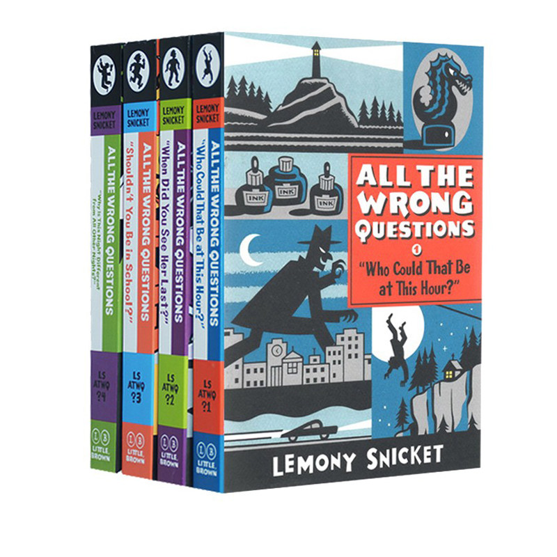 英文原版 All the Wrong Questions墨渍镇谜团 4册侦探推理小说英语课外阅读章节书 Lemony Snicke_虎窝淘