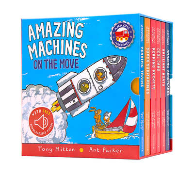 英文原版 神奇的机器 Amazing Machines On the Move 6册 纸板书附带官方音频 礼盒装 汽车 火箭 潜艇 飞机 交通工具科普绘本