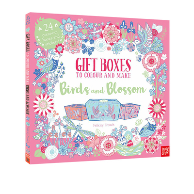 英文原版 Gift Boxes to Colour and Make Birds and Blossom 鸟语花香 制作和涂色精致礼盒 艺术启蒙绘本儿童手工DIY  STEM读物