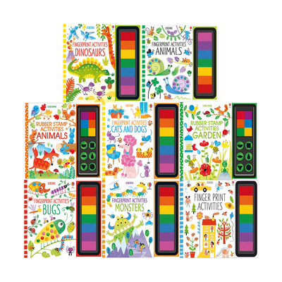 英文原版 Fingerprint Activities Dinosaurs/Garde 恐龙动物 秘密花园 旋装帧 低幼启蒙绘本 儿童创意绘画DIY 尤斯伯恩 Usborne