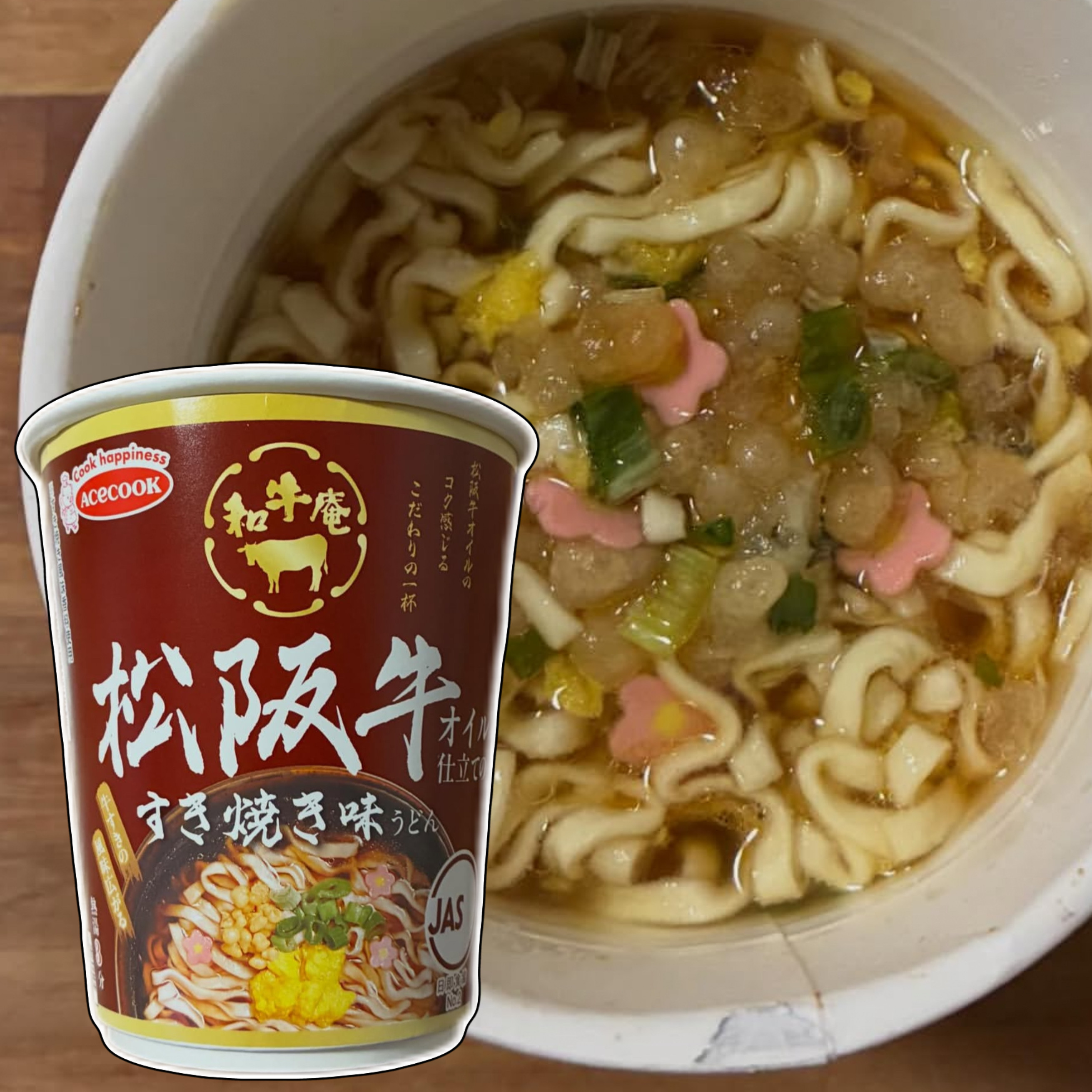 现货日本Acecook松阪牛油寿喜烧味乌冬面65g