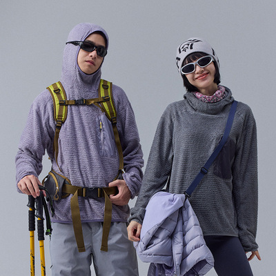 美国徕卡纱线thermolite轻量透气套头帽衫情侣款恒温保暖连帽夹克