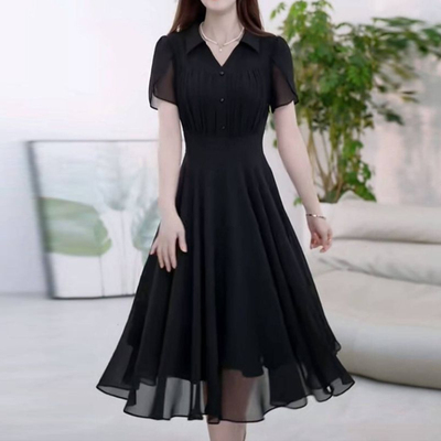 雪纺衬衫连衣裙女夏时尚高级感裙