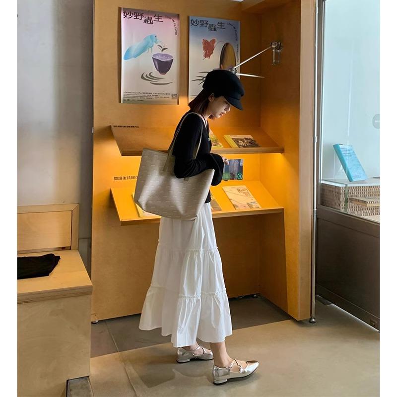 白色半身裙2024春季新款女装裙子半裙蛋糕裙小个子a字裙温柔长裙