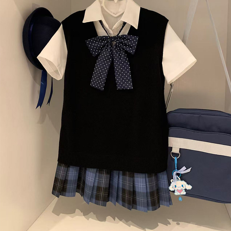 洛小奈原创【雾沧海套装】正版JK制服格裙校供学院半身裙开衫学院
