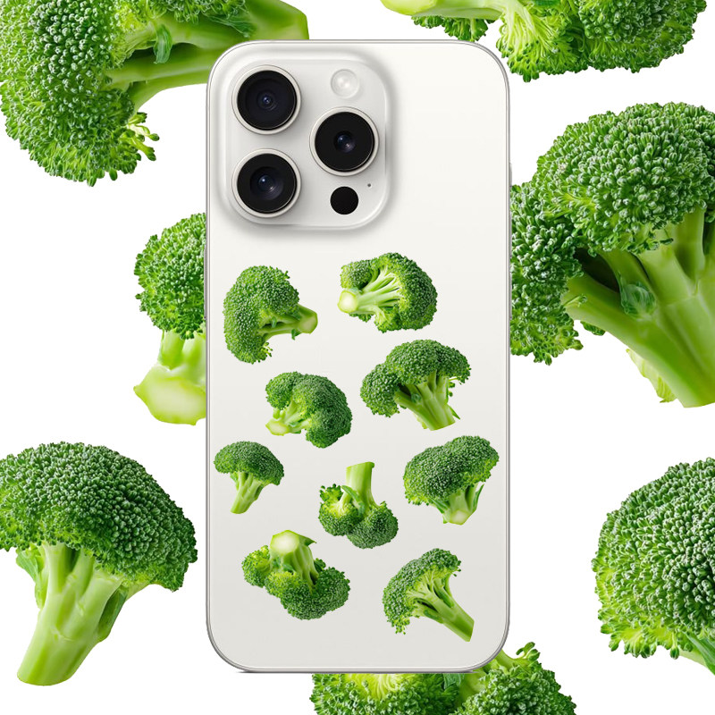 西兰花蔬菜适用iPhone17PROMAX花菜动漫15卡通14简约13硅胶苹果16PROMAX情侣透明手机壳华为小米三星OPPOVIVO