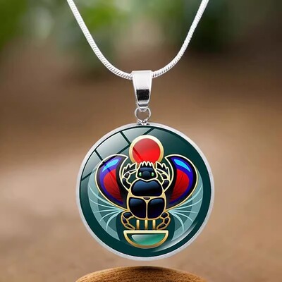 古埃及Scarab Beetle圣甲虫护身符吊坠2.5cm