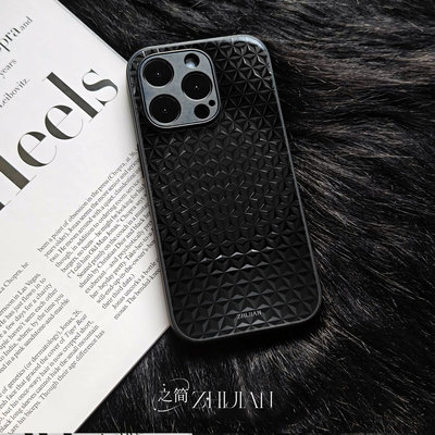 之简ZHIJIAN《黑棱密纹》玻璃亮面磨砂手机壳新款小众不撞壳适用苹果17promaxMATE60PRO+OPPOK12XIQOONEO9红