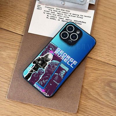 拉塞尔赛车手磁吸磨砂黑框电镀玻璃手机壳适用苹果iphone17promax华为荣耀X80INOVA13NOVA14PRO小米14PRO