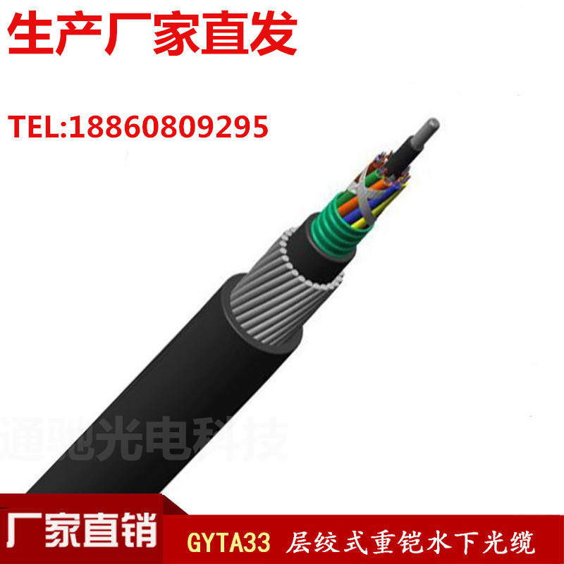 GYTA33-4b1.3直埋重铠装海底光纤8/12/24/36/48/96芯防鼠水下光缆_虎窝淘