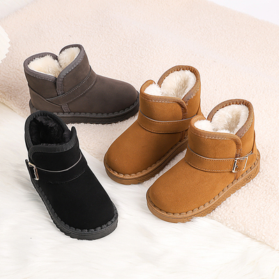 男童雪地靴女童加绒加厚棉靴短靴