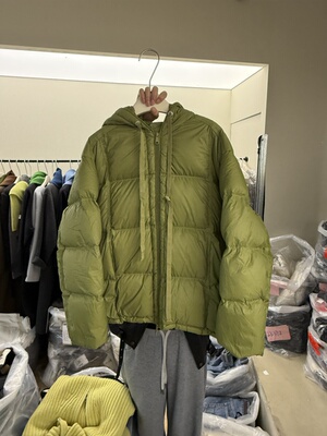 泡芙连帽长袖白鸭绒羽绒服面包服