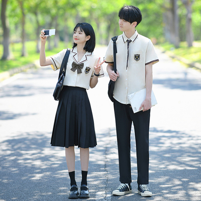 中学生合唱演出服毕业季英伦学院风JK衬衫小学六年级合照团体班服