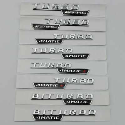 适用于奔驰车标改装AMG TURBO 4MATIC BITURBO 4MATIC+叶子板侧标