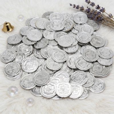 十字架金币玩具塑料假币儿童早教奖励道具海盗游戏桌游代币筹码币