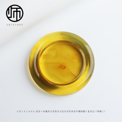 孤品收藏级传承天然无优化原矿琥珀茶珀意境手镯58.3圈口