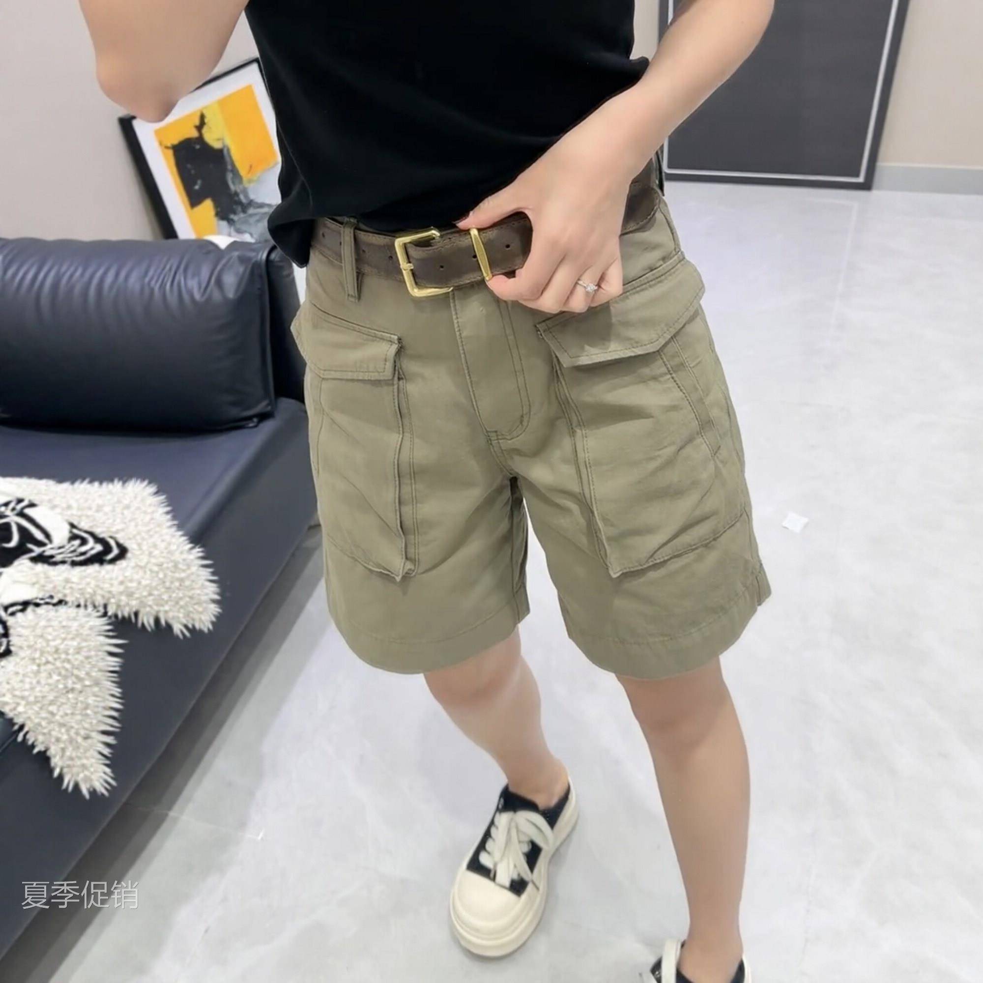 大码工装牛仔短裤女夏季薄款2026新款胖mm显瘦高腰美式四分阔腿裤