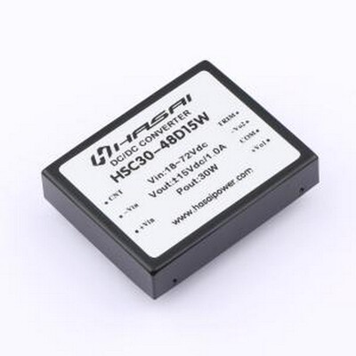 HSC30-48D15W 电源模块 DC-DC电源模块Vin=18-72V Vout=±15V 1.0
