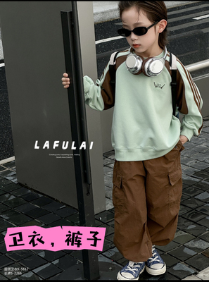 新 啦fu莱 春 薄荷绿圆领卫衣休闲运动裤套装 5617 2266