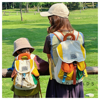 儿童背包亲子款拼色洋气双肩包