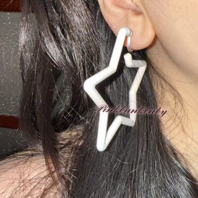 pinkbankbaby小众个性y2k手工朋克五角星耳环耳饰耳夹无耳洞