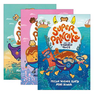英文原版 Super Pancake 超级煎饼系列3册 儿童全彩漫画图像小说 章节桥梁故事书 英文版 进口英语原版书籍