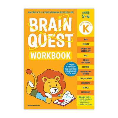 英文原版 Brain Quest Workbook Kindergarten大脑任务练习册幼儿园 美国学前小学生全科练习册 新版 英文版 进口英语原版书籍