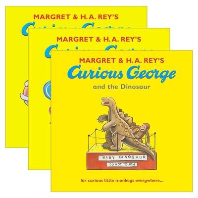英文原版 Curious George 好奇猴乔治系列3册 儿童趣味图画故事绘本 生日惊喜/恐龙/消防队员 英文版 进口英语原版书籍