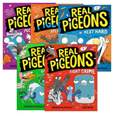 英文原版 Real Pigeons 真正的鸽子系列1-5册 全彩漫画绘本图画书 侦探推理图样式小说 Andrew Mcdonald 英文版 进口英语原版书籍